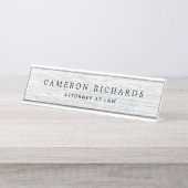 Light gray faux wood grain name and title template desk name plate | Zazzle