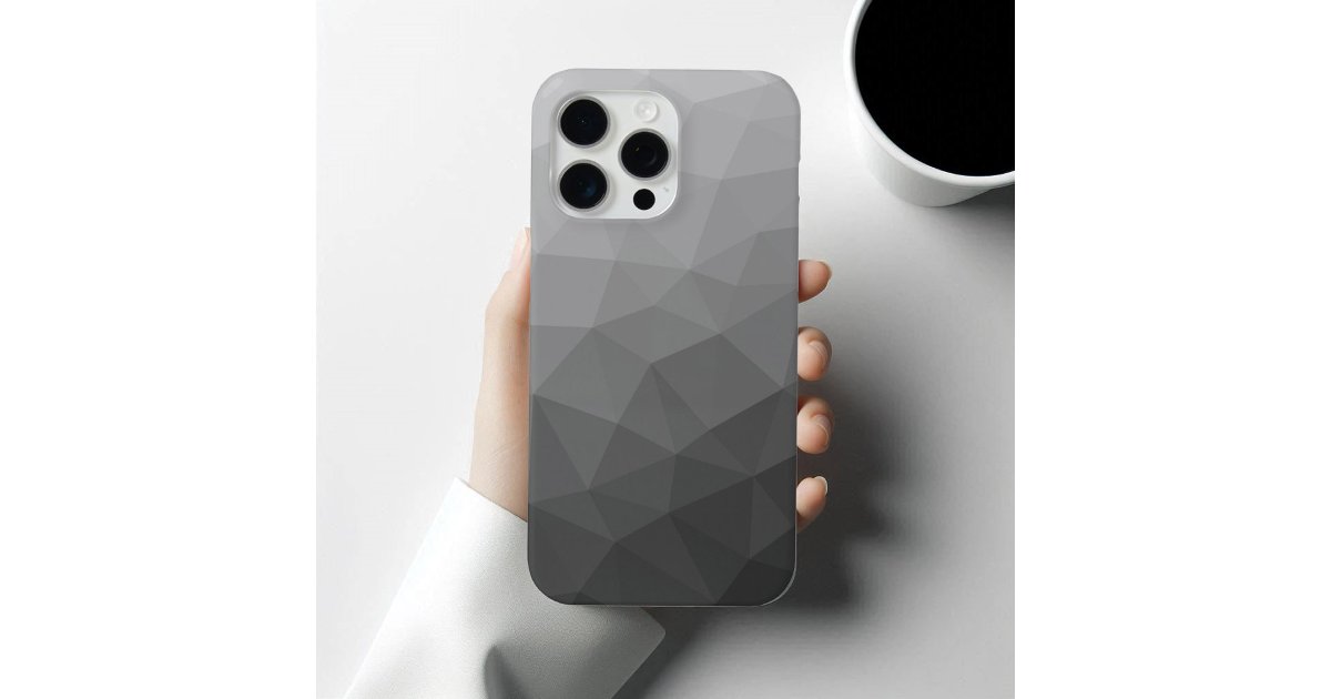Light gray gradient geometric mesh pattern Case-Mate iPhone case | Zazzle