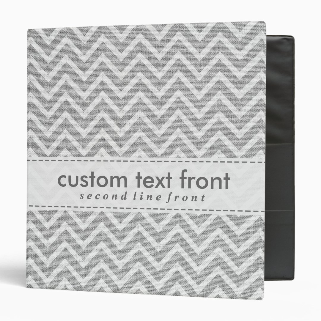 Light Gray Retro Chevron Pattern Linen Texture Binder | Zazzle