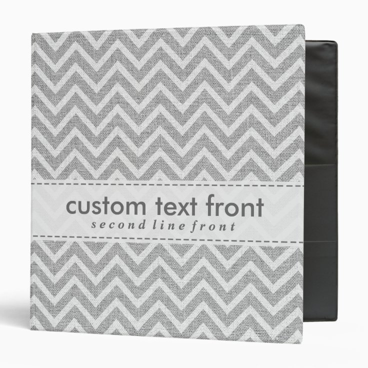 Light Gray Retro Chevron Pattern Linen Texture Binder | Zazzle
