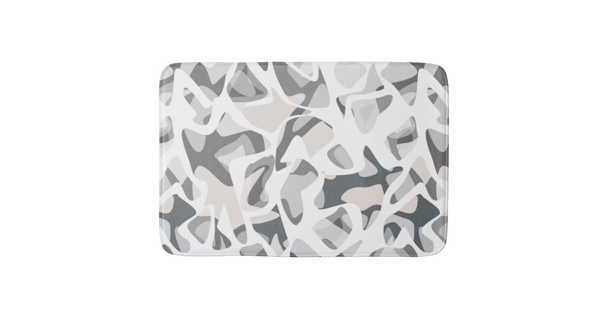 Light Gray Spots Abstract spotted pattern Bath Mat | Zazzle