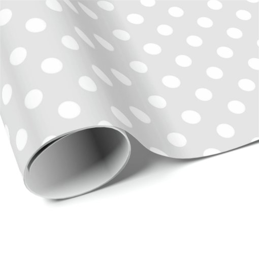Light Gray White Large Polka Dot Pattern Wrapping Paper | Zazzle