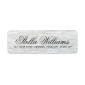 Light gray wood grain calligraphy script address label | Zazzle