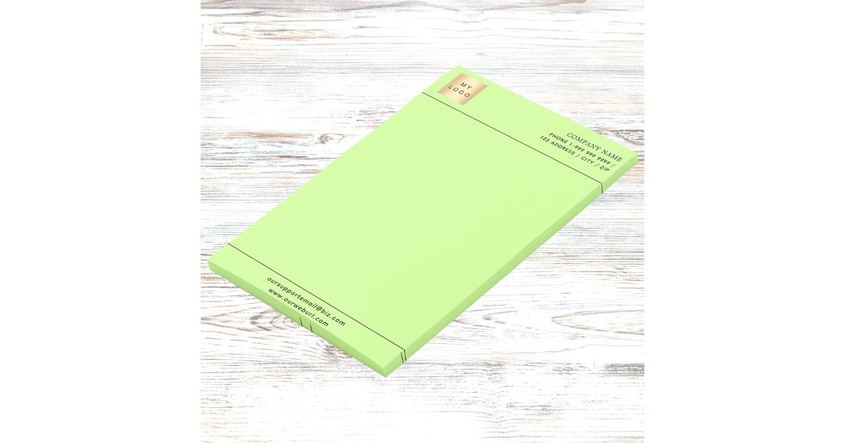 Light green business logo letterhead post-it notes | Zazzle