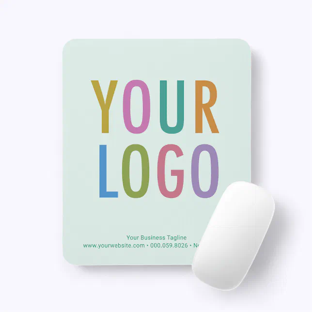 Light Green Custom Mouse Pad Company Logo Non Slip | Zazzle