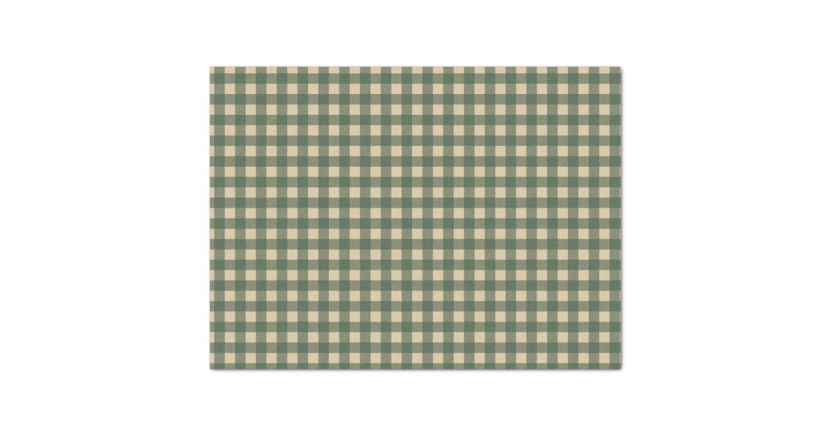 Light Green Gingham Decoupage Tissue Paper | Zazzle