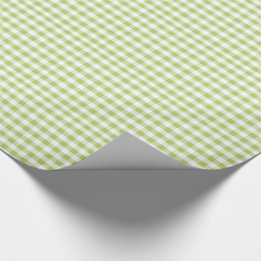 Light Green Gingham Pattern Wrapping Paper | Zazzle