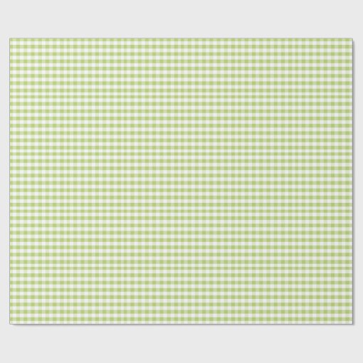Light Green Gingham Pattern Wrapping Paper | Zazzle