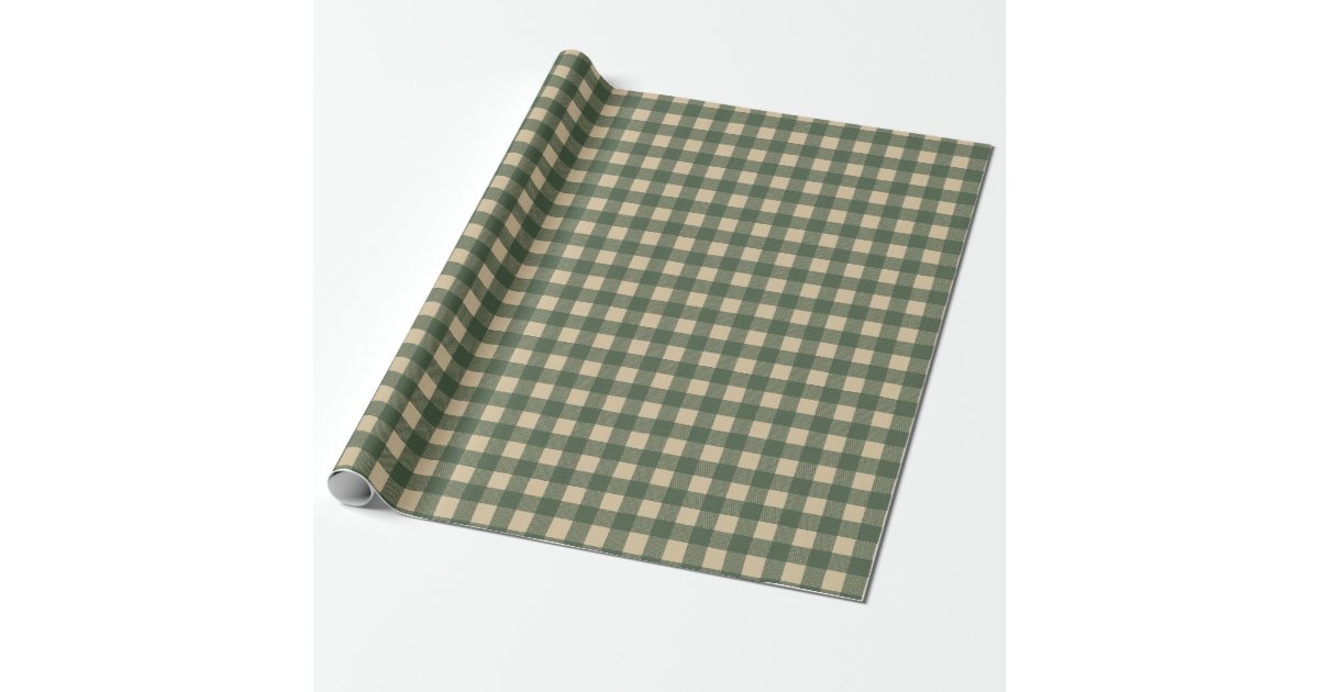 Light Green Gingham Wrapping Paper | Zazzle