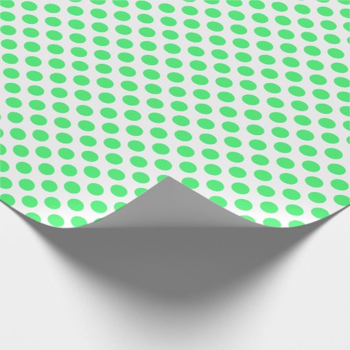 Light Green Polka Dot on White Wrapping Paper | Zazzle