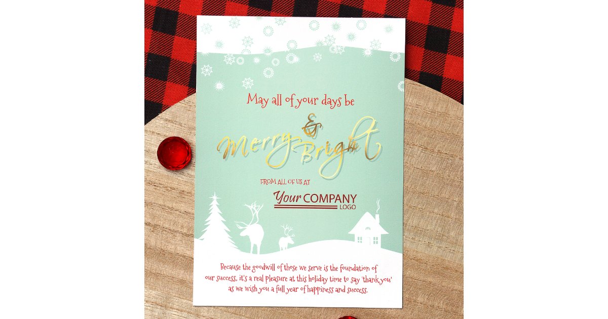 Light Green, Red Logo, White Snow Company Invitation | Zazzle