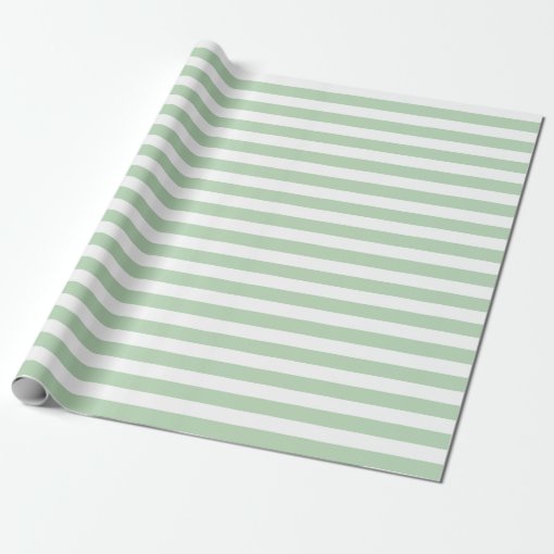 Light Green Stripe Christmas Wrapping Paper | Zazzle