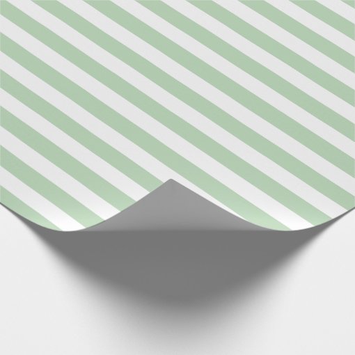 Light Green Stripe Christmas Wrapping Paper | Zazzle