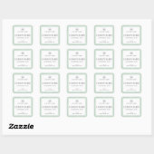 Light green texture border square product label | Zazzle
