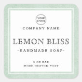 Light green texture border square product label | Zazzle