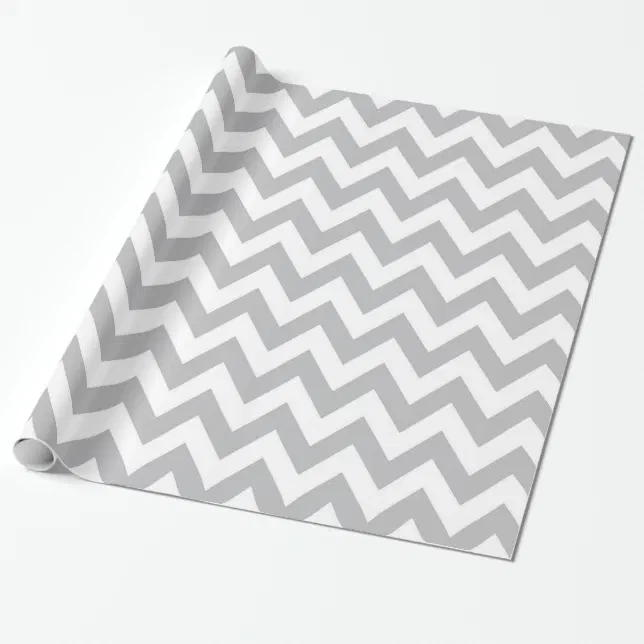Light Grey and White Chevron Wrapping Paper | Zazzle