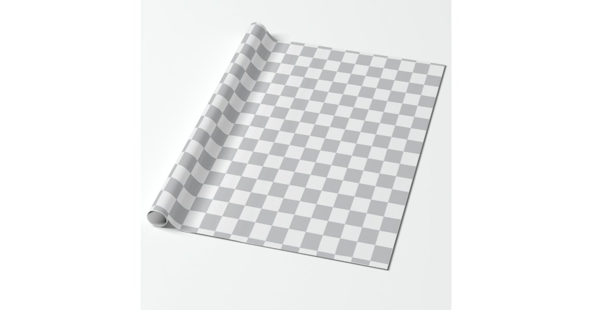 Light Grey Checkerboard Pattern Wrapping Paper | Zazzle