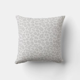 Light Grey Tonal Leopard Print Pillow | Zazzle