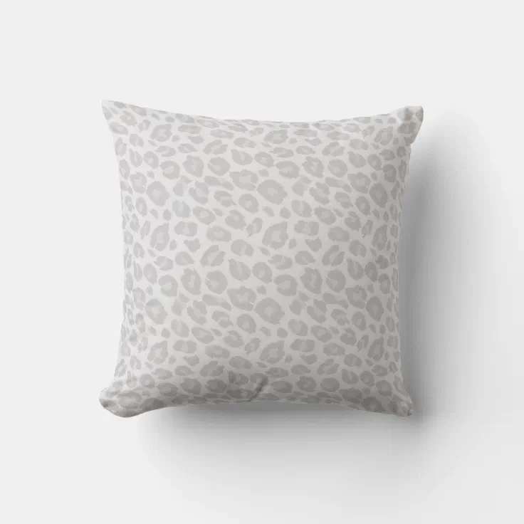 Light Grey Tonal Leopard Print Pillow | Zazzle