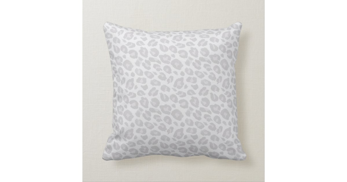 Light Grey Tonal Leopard Print Pillow | Zazzle.com