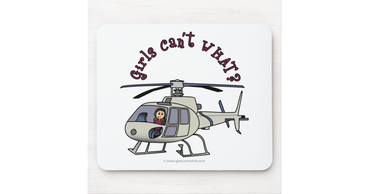 Light Helicopter Girl Mouse Pad | Zazzle