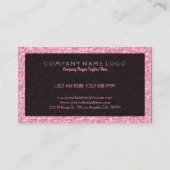 Light Hot Pink Glitter Print Black Accent Business Card | Zazzle