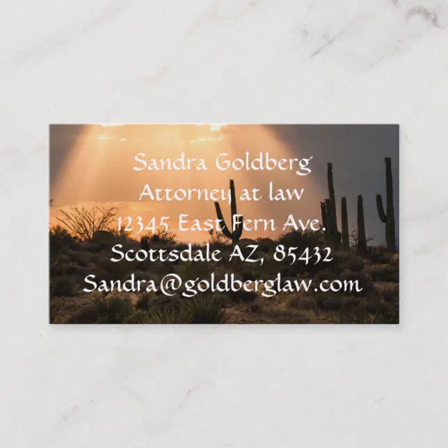 Light in the Desert Business Card | Zazzle