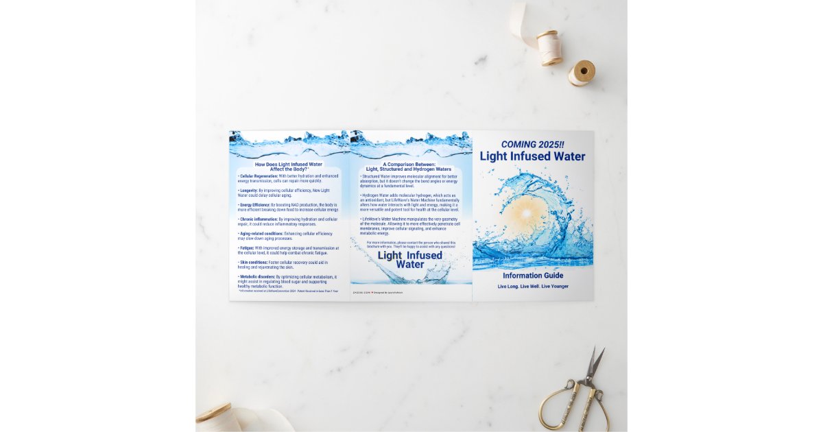 Light Infused Water - Trifold Letter Fold Card | Zazzle