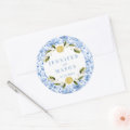 Light lue chinoiserie wedding monogram stickers | Zazzle
