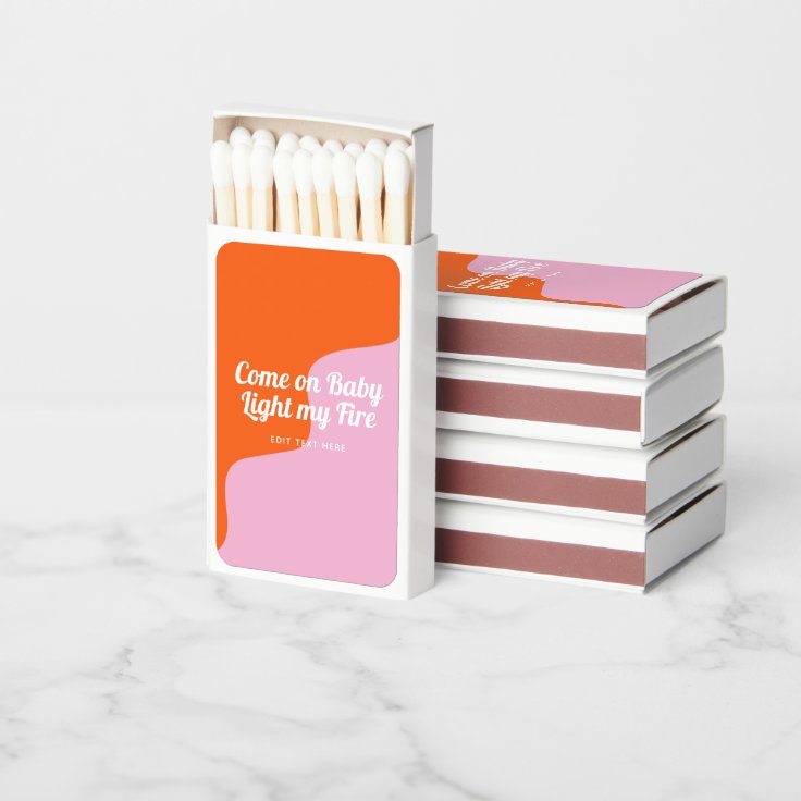 Light My Fire Modern Personalized Matches | Zazzle
