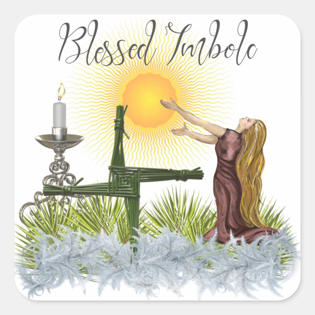 Light of the Sun Blessed Imbolc Celtic Wicca Square Sticker | Zazzle