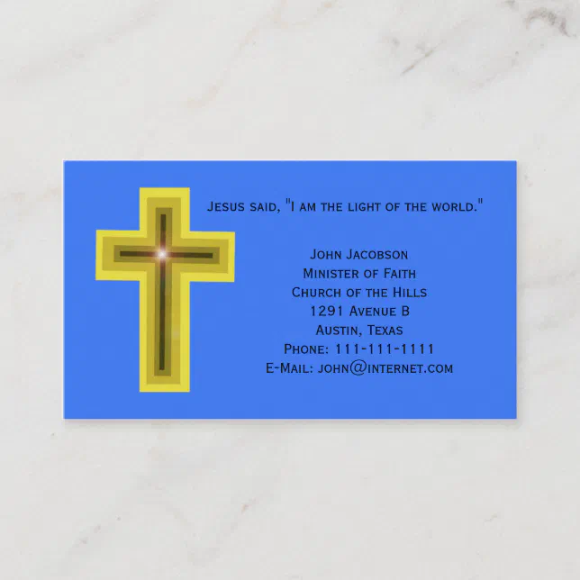 Light of the World Cross Christian Business Card | Zazzle