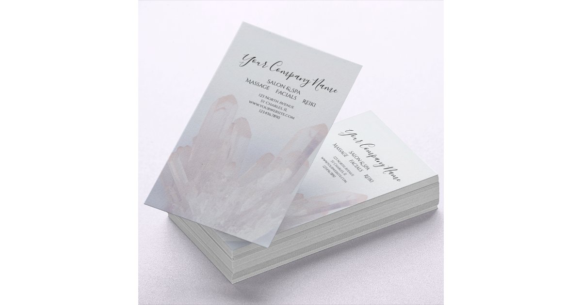 Light Pale Purple Crystals Salon Spa Business Card | Zazzle
