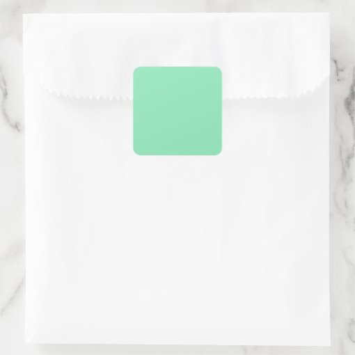 Light Pastel Mint Green Square Sticker | Zazzle