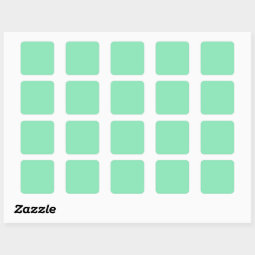 Light Pastel Mint Green Square Sticker | Zazzle