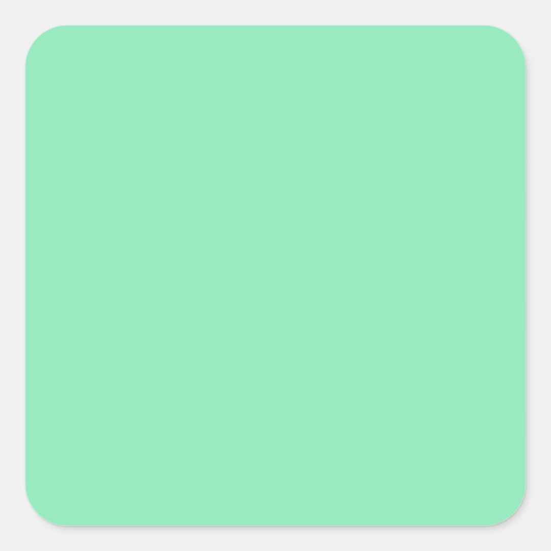 Light Pastel Mint Green Square Sticker | Zazzle