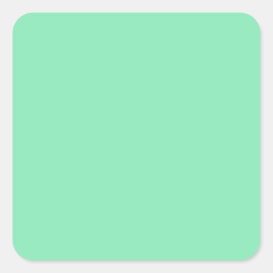 Light Pastel Mint Green Square Sticker | Zazzle.com