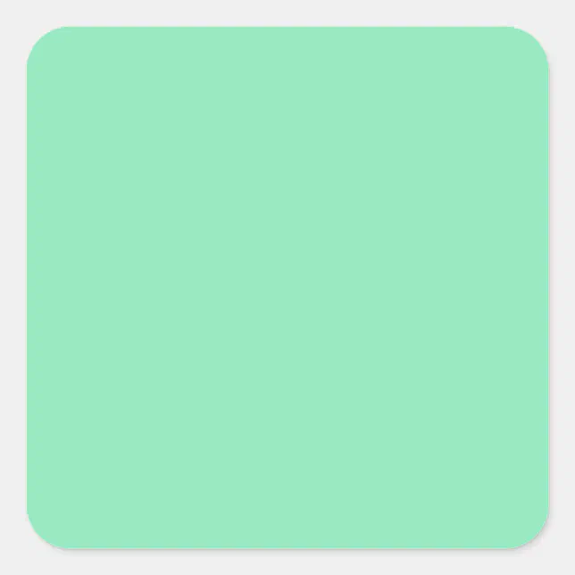 Light Pastel Mint Green Square Sticker | Zazzle