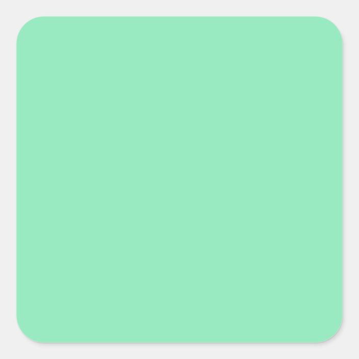 Light Pastel Mint Green Square Sticker | Zazzle.com