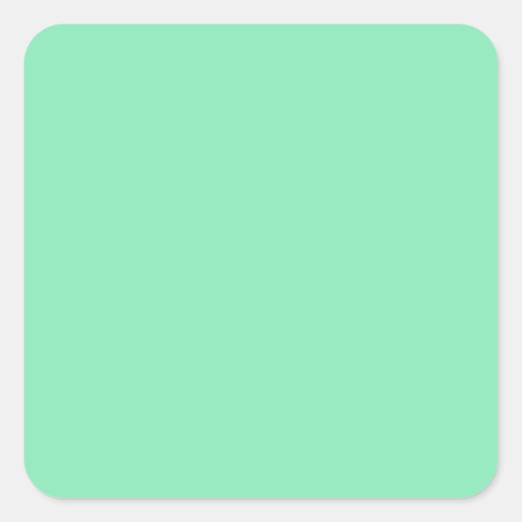 Light Pastel Mint Green Square Sticker | Zazzle