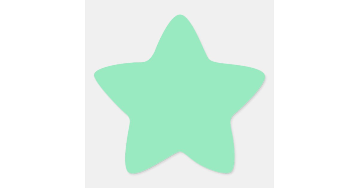 Light Pastel Mint Green Star Sticker | Zazzle