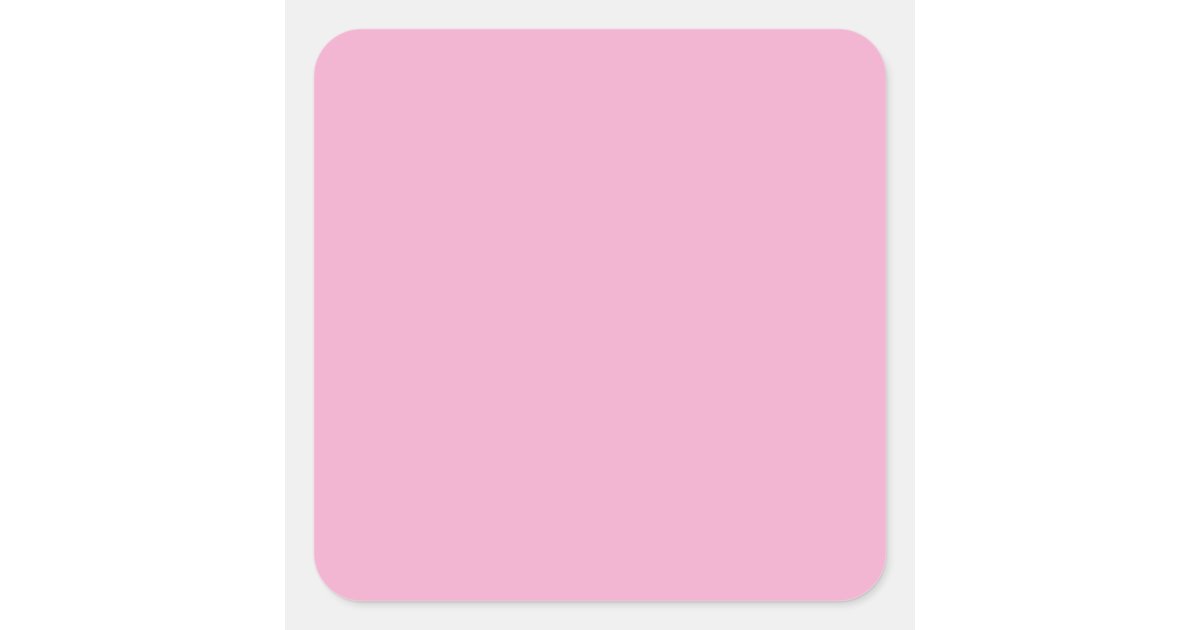 Light Pastel Pink Square Sticker | Zazzle