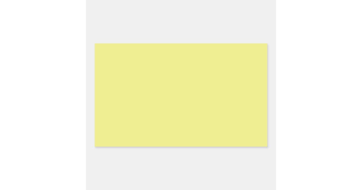 Light Pastel Yellow Rectangle Sticker | Zazzle