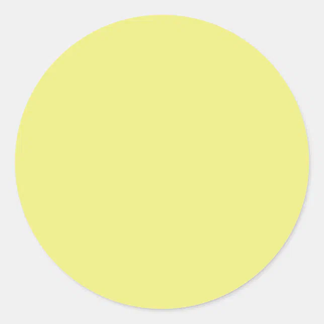 Light Pastel Yellow Round Sticker | Zazzle