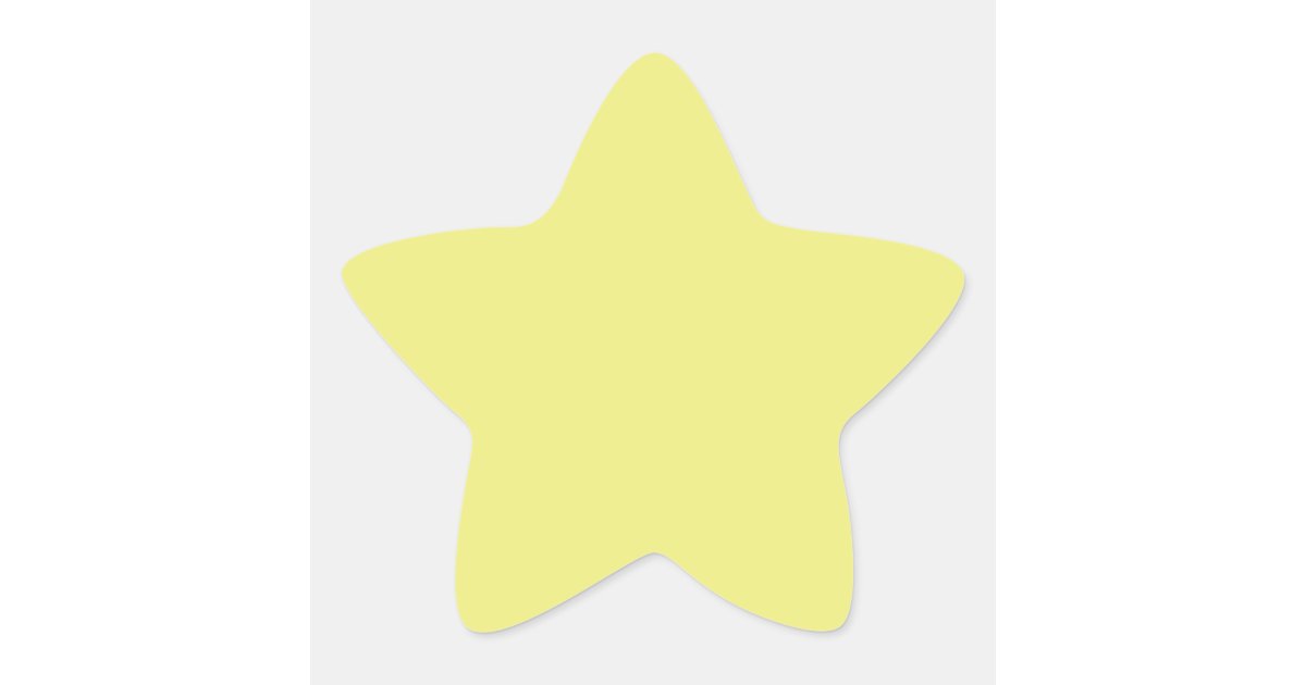 Light Pastel Yellow Star Sticker | Zazzle
