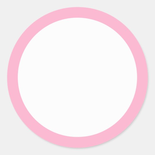 Light pink border blank classic round sticker | Zazzle.com