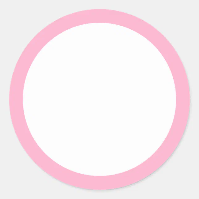 Light pink border blank classic round sticker | Zazzle