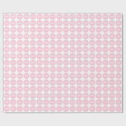 Light Pink Dots Pattern On White With Name Wrapping Paper | Zazzle