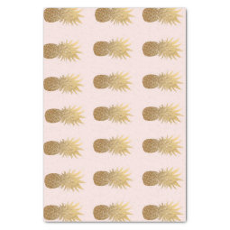 Light Pink Faux Gold Foil Pineapple Tissue Paper | Zazzle