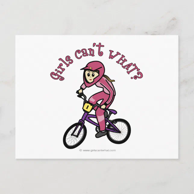Light Pink Girls BMX Postcard | Zazzle